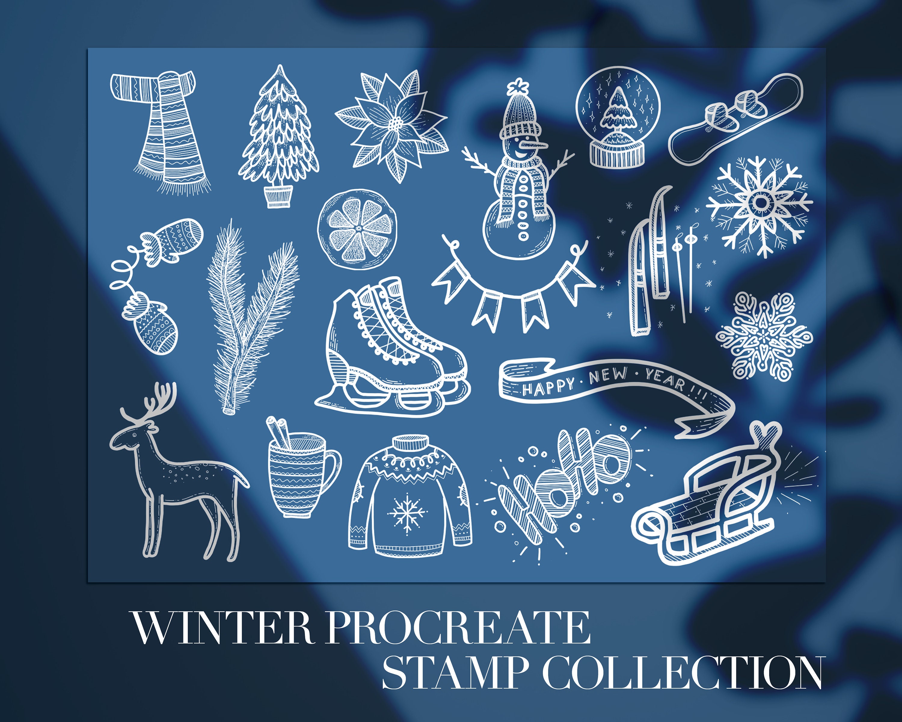 Procreate Stamps Winter and Snow Digital Ipad Illustration | Etsy