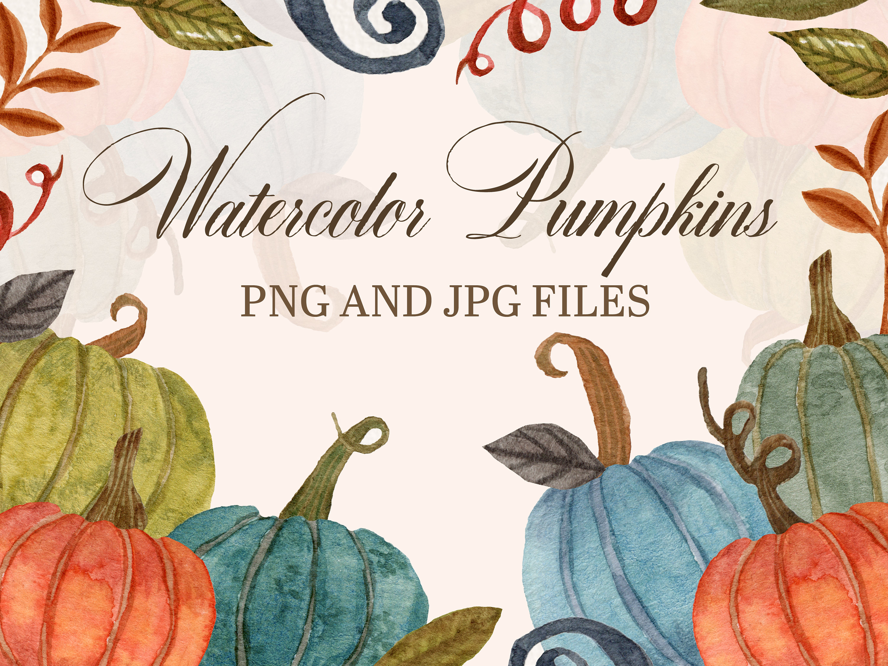 Watercolor Pumpkin Clip Art Hand Painted Pumpkins Png - Etsy