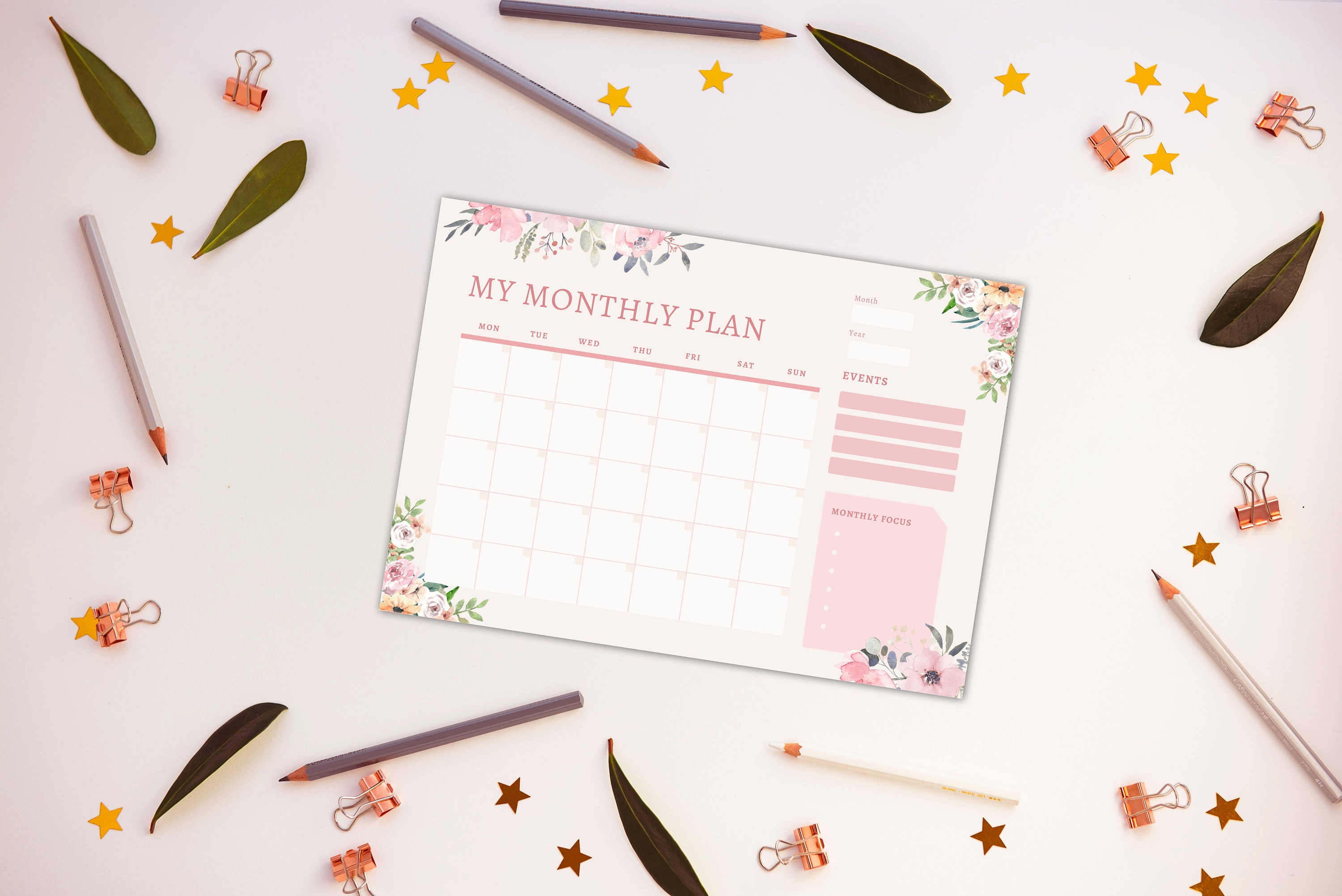 2022 Planner Monthly, Printable Monthly Small Planner, 2022 Monthly ...