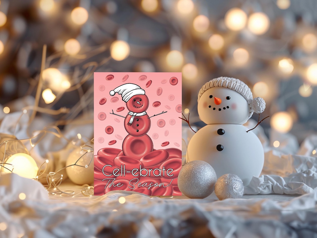 Medical Holiday Card, Anatomy Christmas Card, Red Blood Cell ...