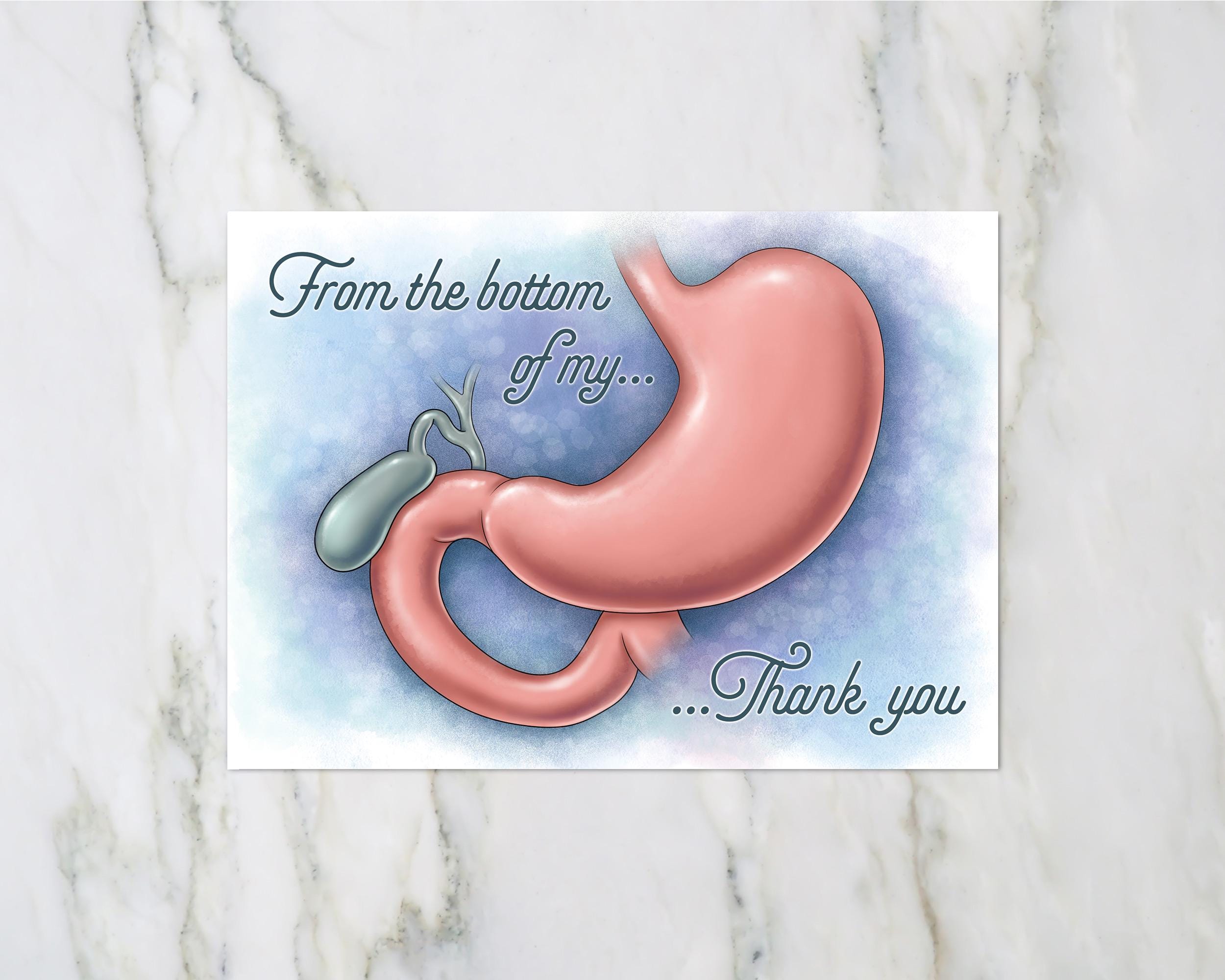 Thank You Card for GI Doctor, Funny Medical Greeting Card, Stomach ...