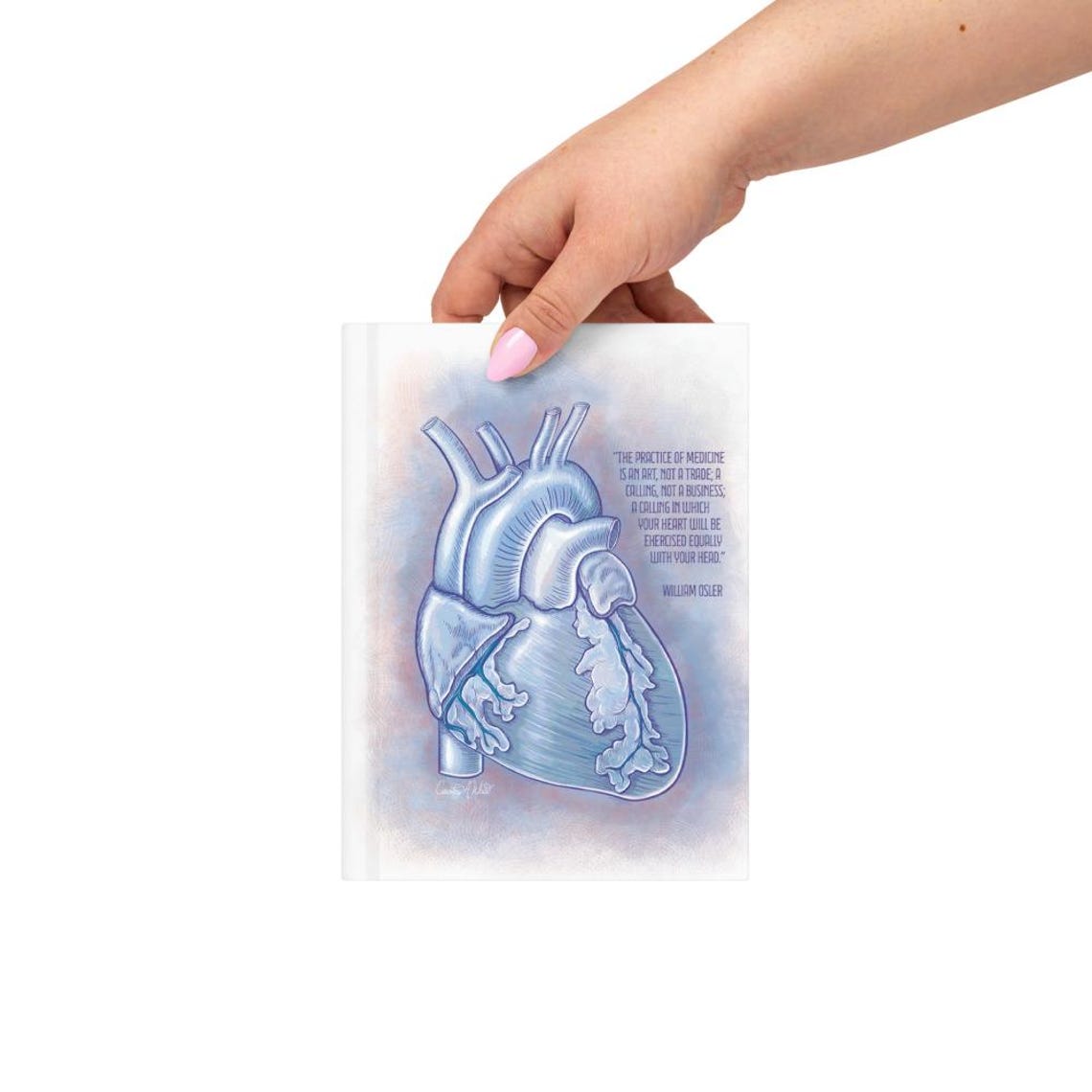 Human Heart Anatomy Journal With Quote, Hardcover Medical Notebook ...