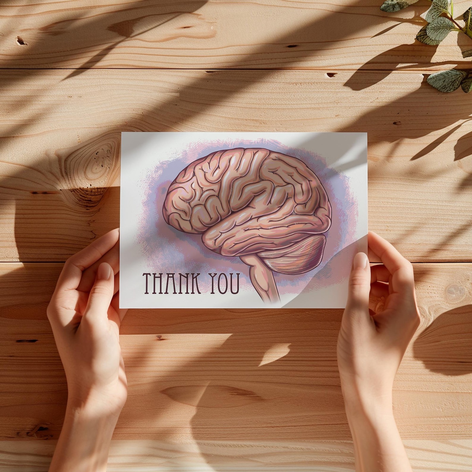 Medical Thank You Card, Anatomy Greeting Card, Brain Illustration ...