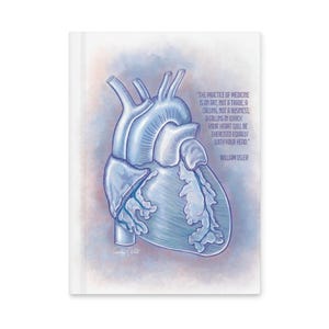 Human Heart Anatomy Journal With Quote, Hardcover Medical Notebook ...