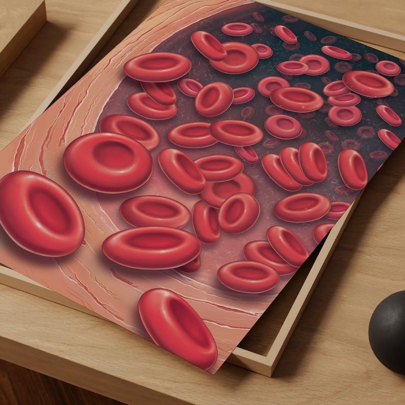 Red Blood Cells Wall Art Bundle With Two Prints, Medical Illustration ...