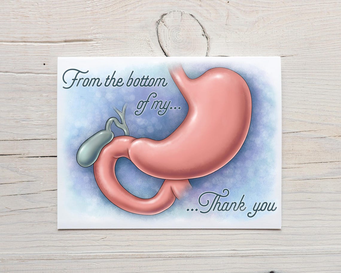 Thank You Card for GI Doctor, Funny Medical Greeting Card, Stomach ...