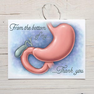 Thank You Card for GI Doctor, Funny Medical Greeting Card, Stomach ...