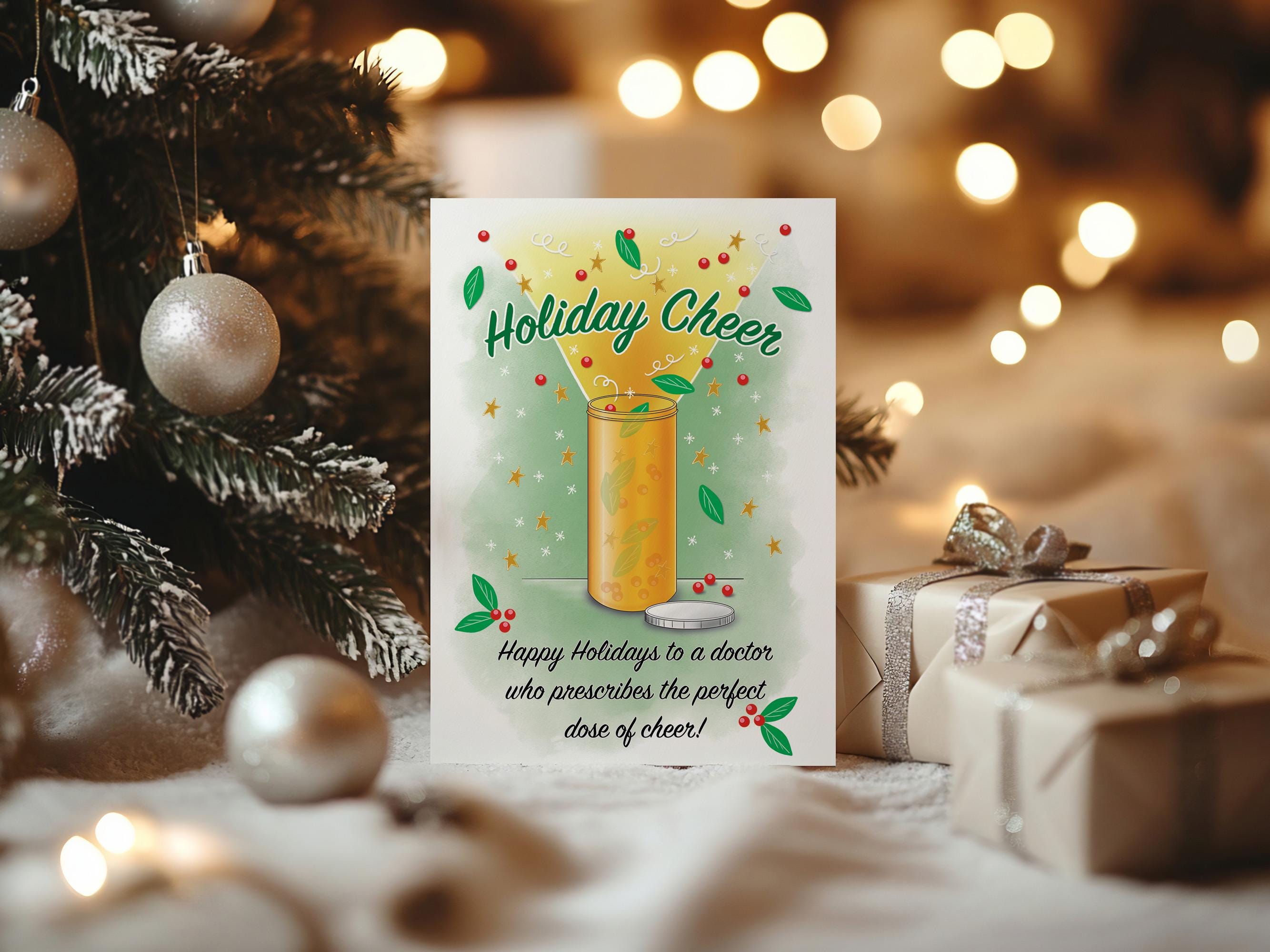 Holiday Cheer Holiday Card for Doctor, Funny Holiday Greeting Card for ...