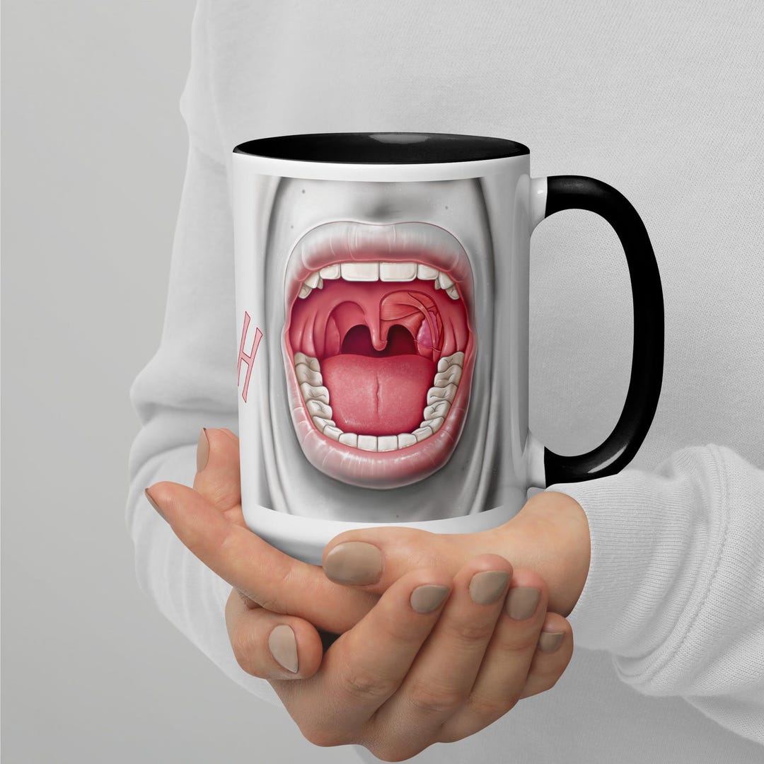 Keep Calm Say Ahh Coffee Mug, Dental Anatomy Illustration Gift for ...