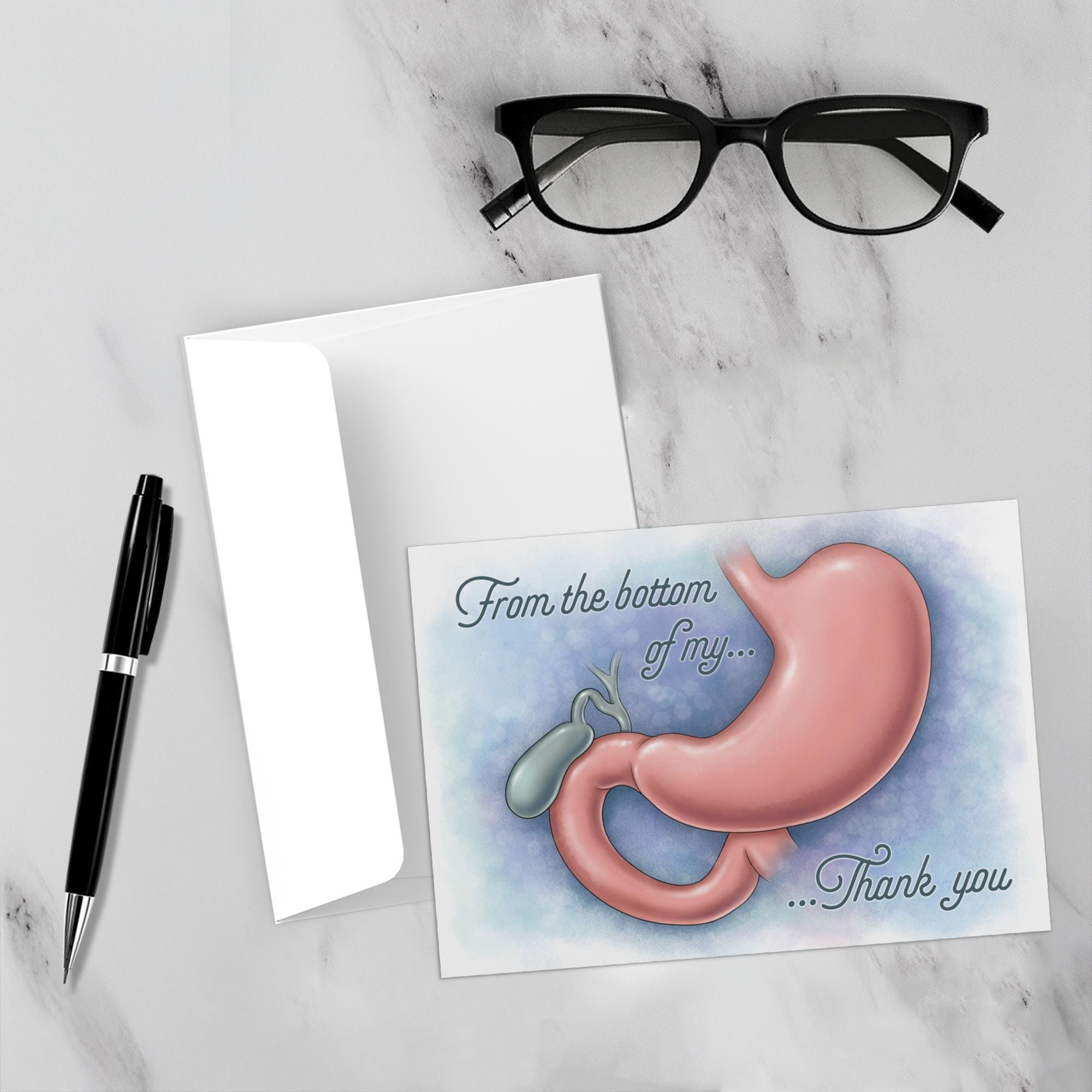 Thank You Card for GI Doctor, Funny Medical Greeting Card, Stomach ...
