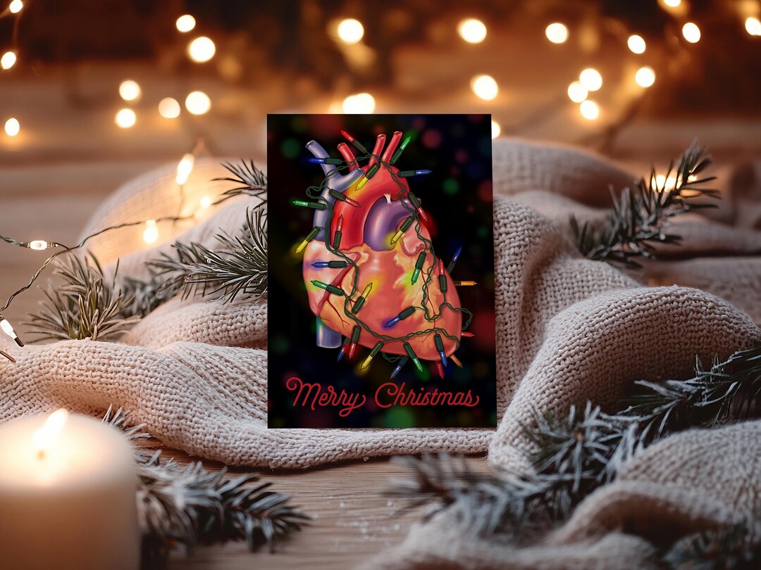 Hospital Christmas Card, Anatomy Christmas Card, Human Heart ...