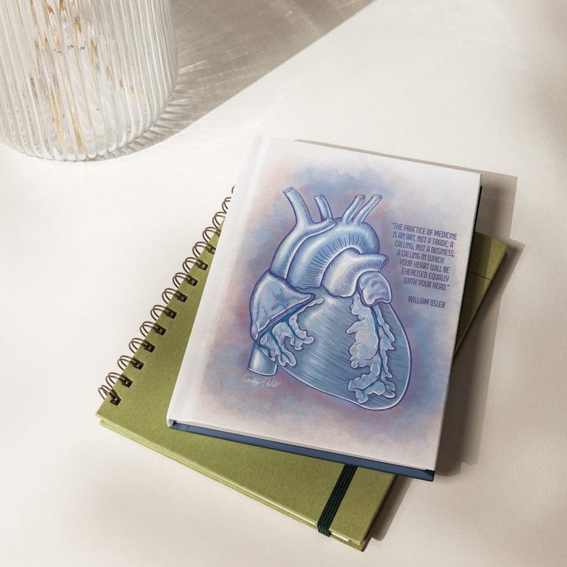 Human Heart Anatomy Journal With Quote, Hardcover Medical Notebook ...