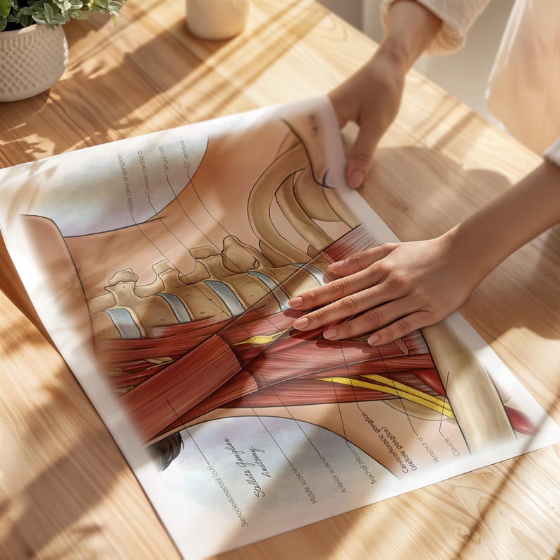 Stellate Ganglion Anatomy Wall Art, Cervical Spine, Muscles & Nerves ...