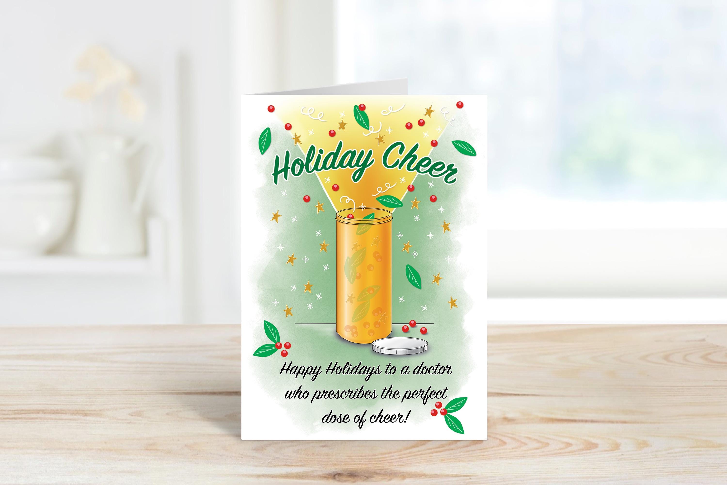Holiday Cheer Holiday Card for Doctor, Funny Holiday Greeting Card for ...