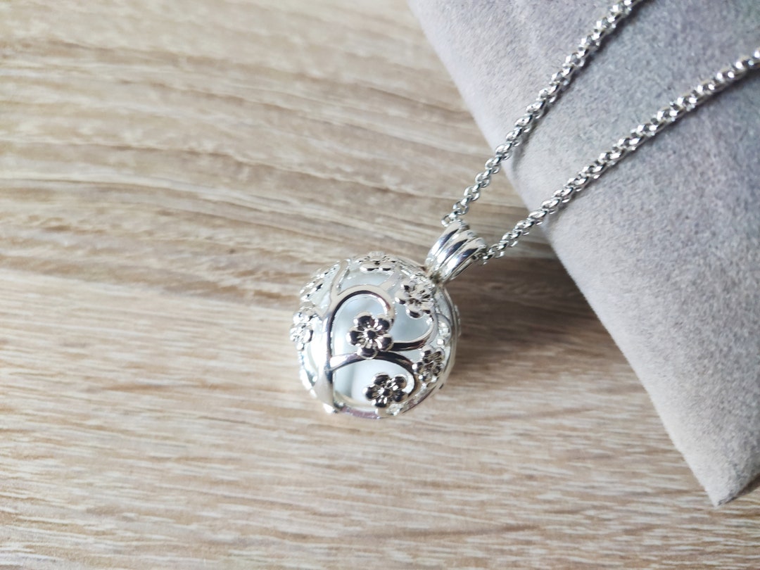 Silver Pregnancy Bola, Tree of Life, Angel Medal, Silver Steel Chain ...