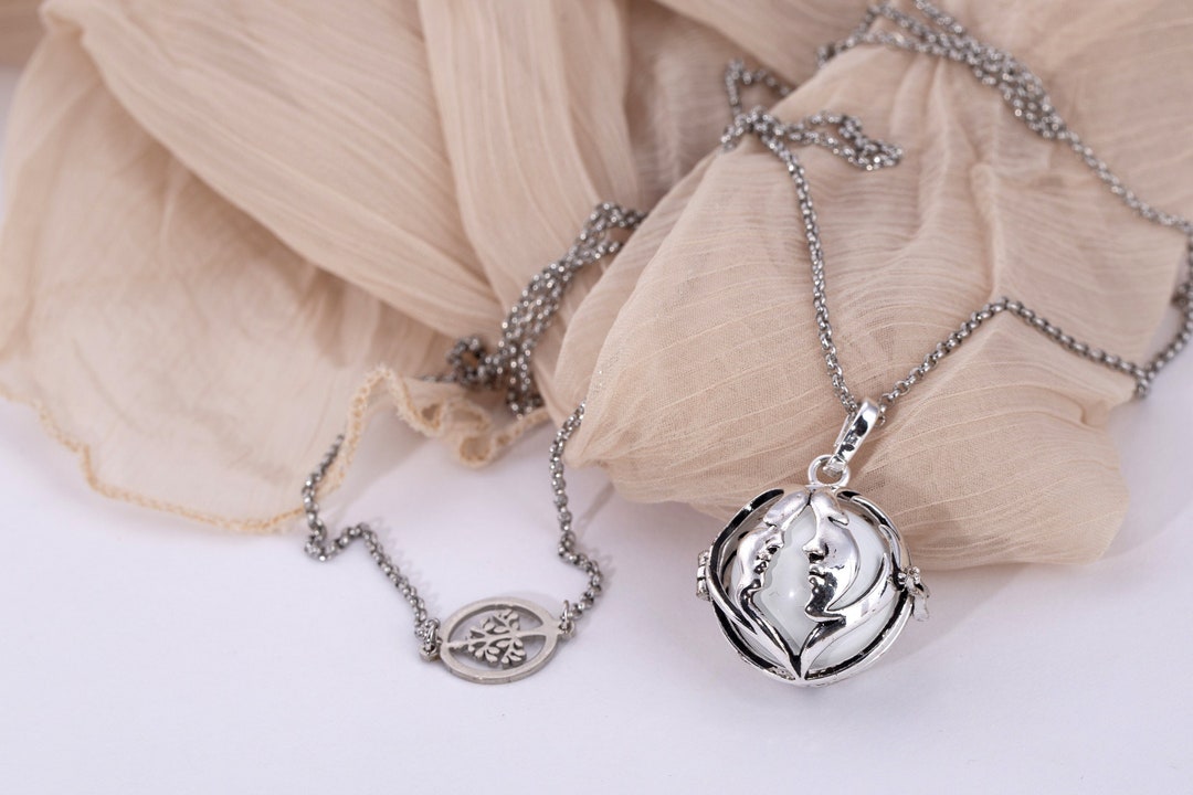 Silver Pregnancy Bola - Tree of Life - You and Me Faces - Maternity ...