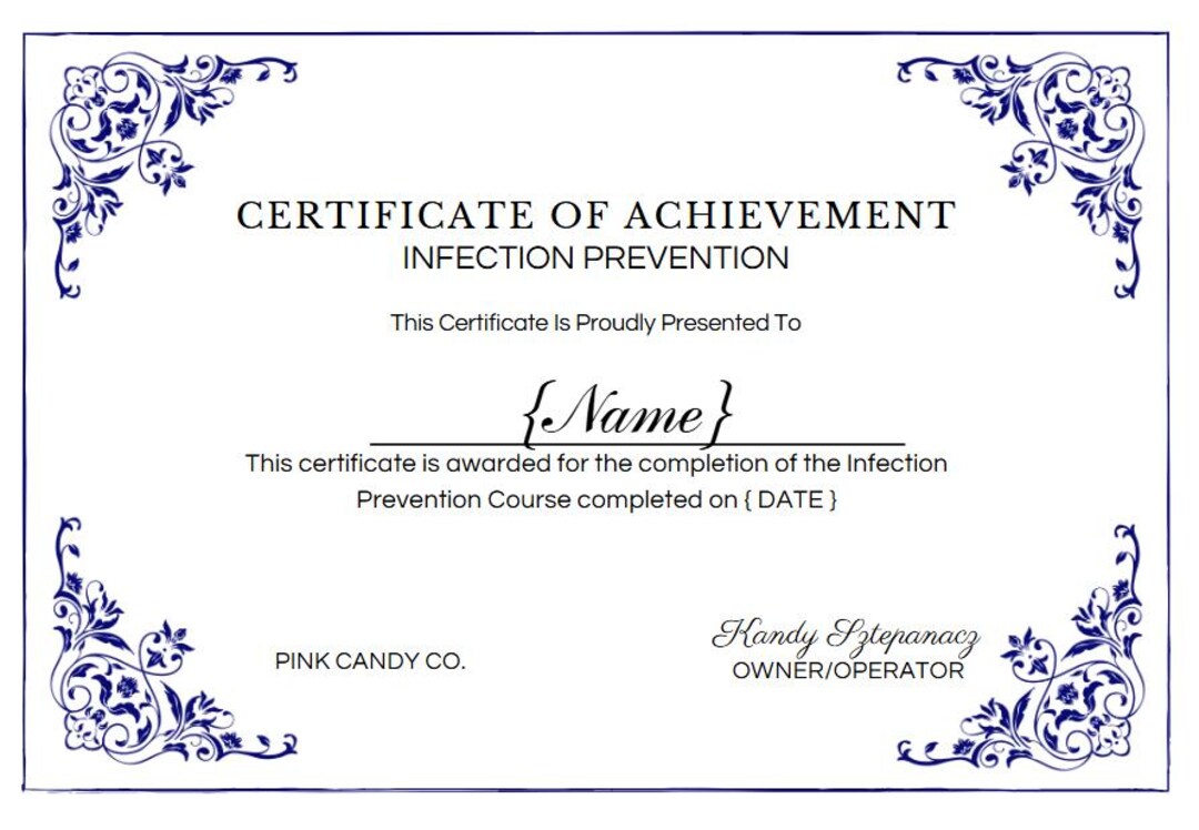 Infection Prevention Certificate Only - Etsy
