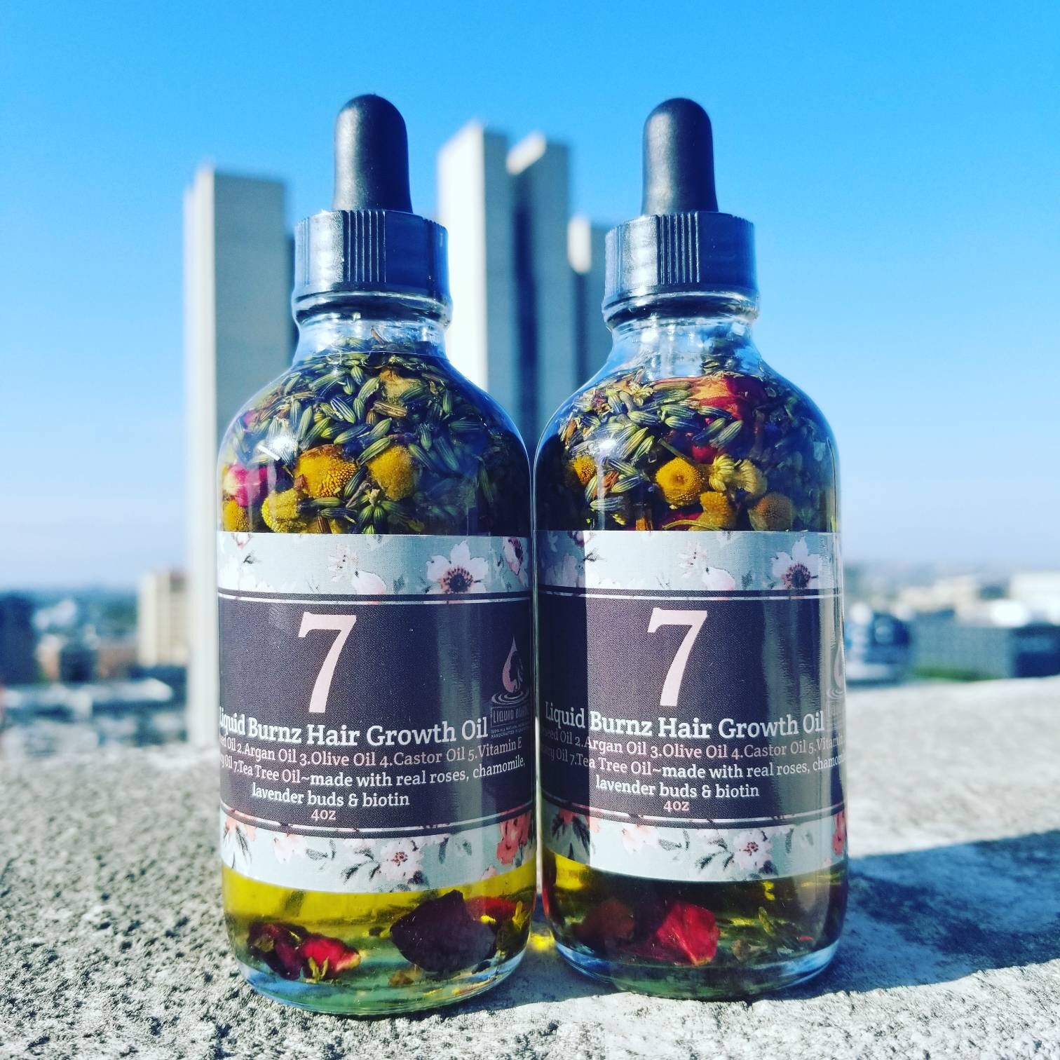 Flower Power Hair Growth Oil W/red Roses, Chamomile, & Lavender Buds - Etsy