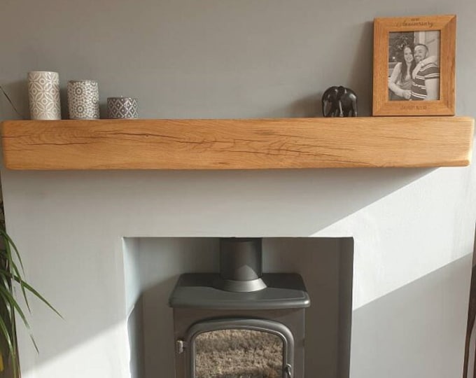 14cm X 14cm Solid Oak Mantel Beam Rustic Fireplace Shelf Wooden ...