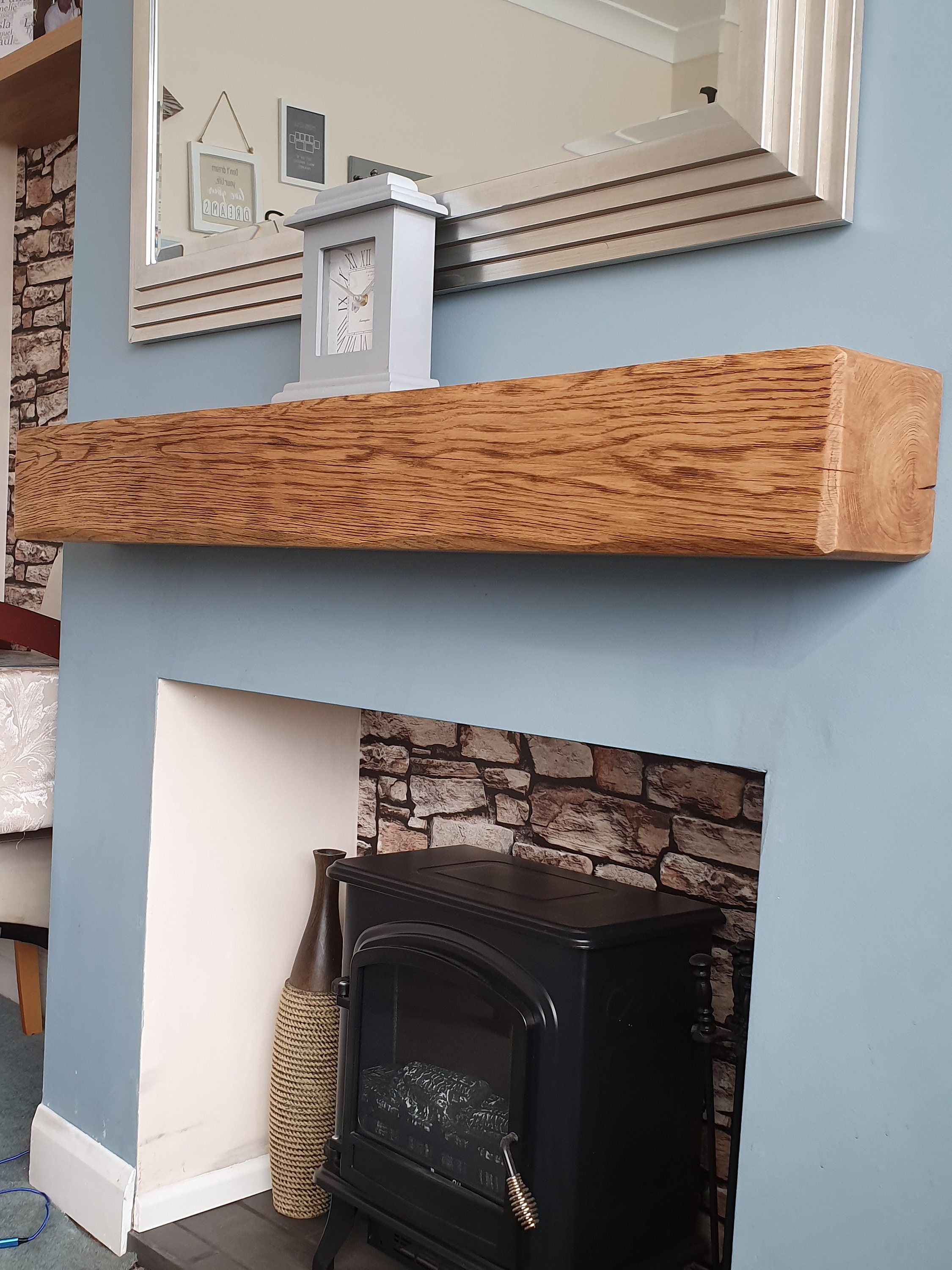10cmx 10cm Solid Oak Mantel Beam Farmhouse Fireplace Shelf Wooden ...