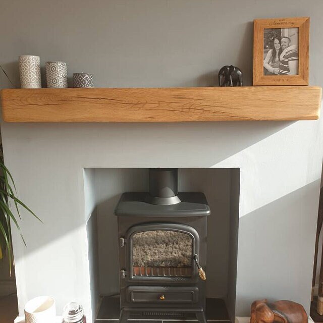 14cm X 14cm Solid Oak Mantel Beam Rustic Fireplace Shelf Wooden ...