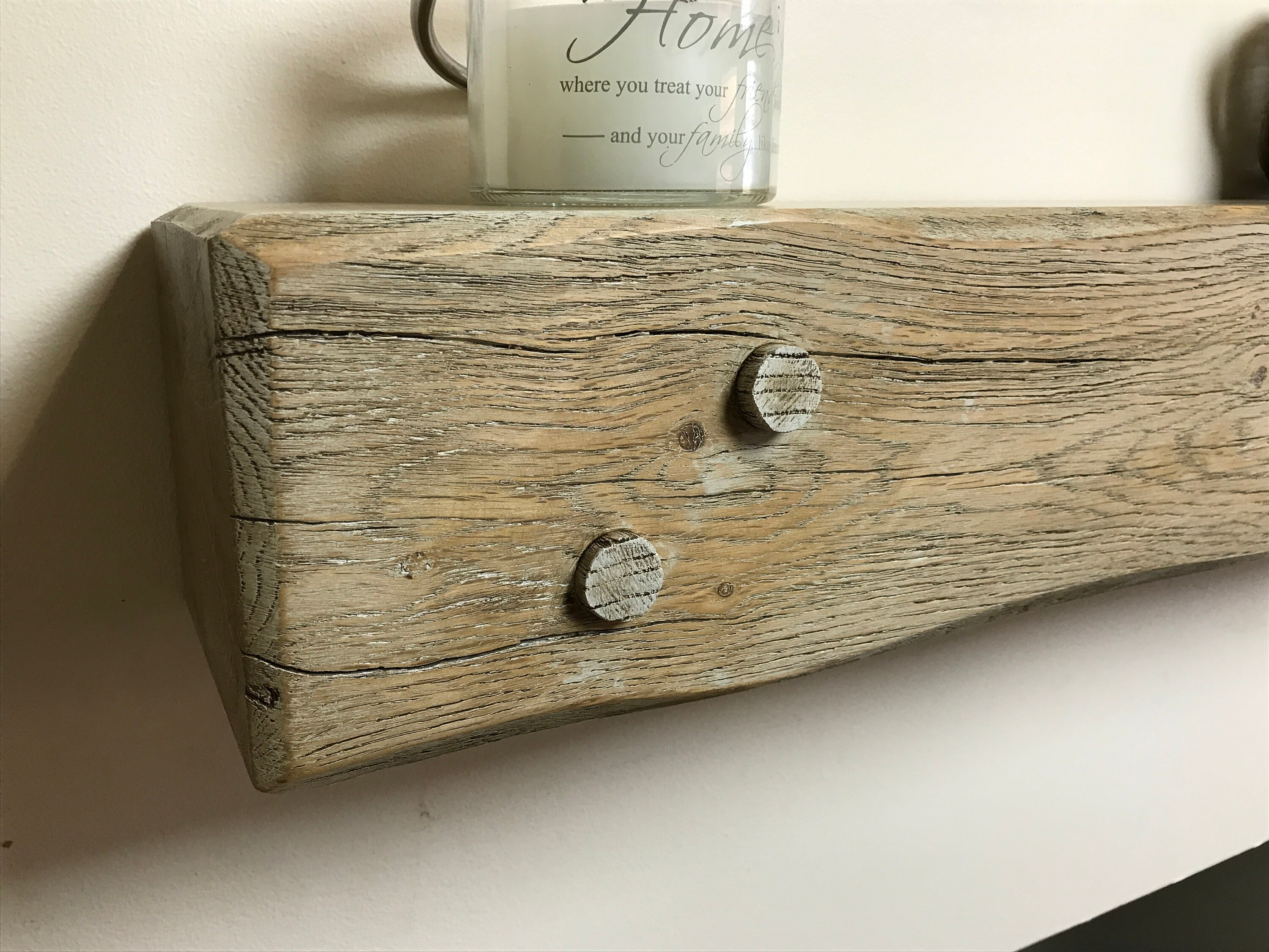 Frosted & Pegs 15x15cm Solid Oak Floating Mantel Beam 120cm - Etsy