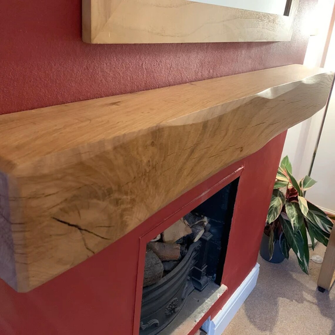 10cm X 20cm Solid Oak Mantel Beam Rustic Fireplace Shelf Wooden ...