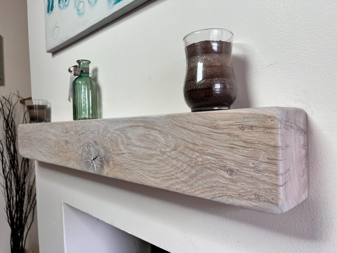 10cm X 15cm Limed Solid Oak Mantel Beam Modern Fireplace Shelf Wooden ...