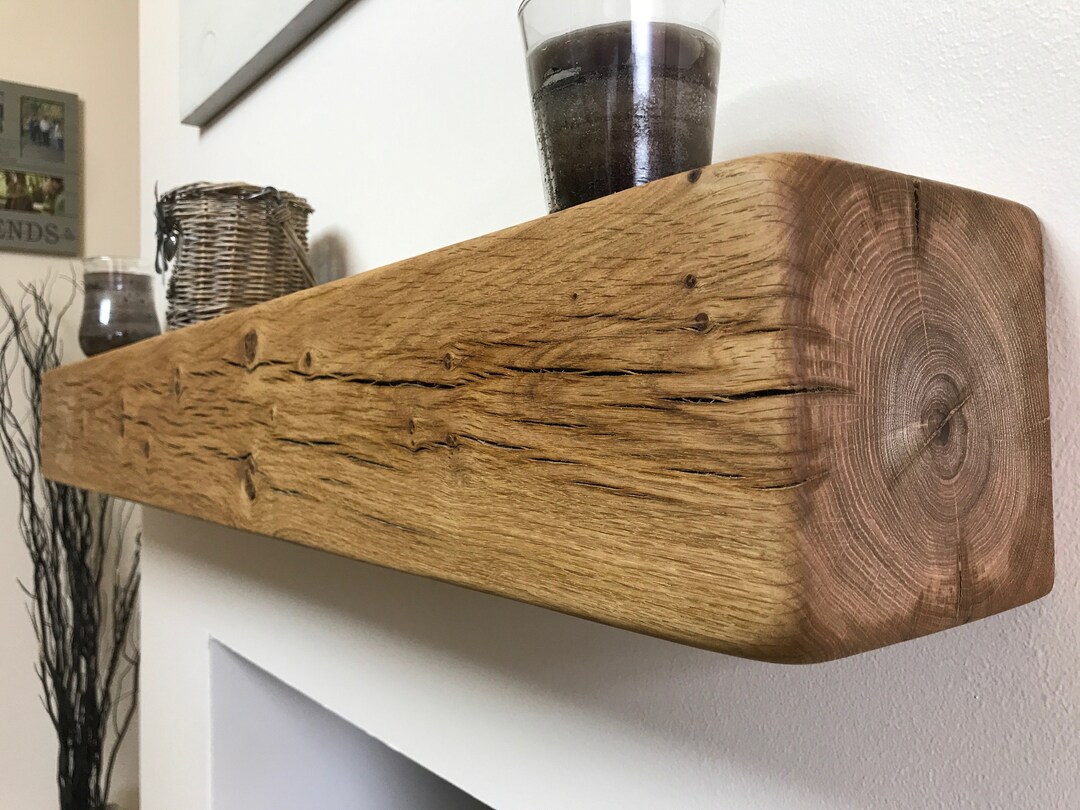 10cm X 10cm Solid Oak Mantel Beam Modern Style Fireplace Shelf Wooden ...