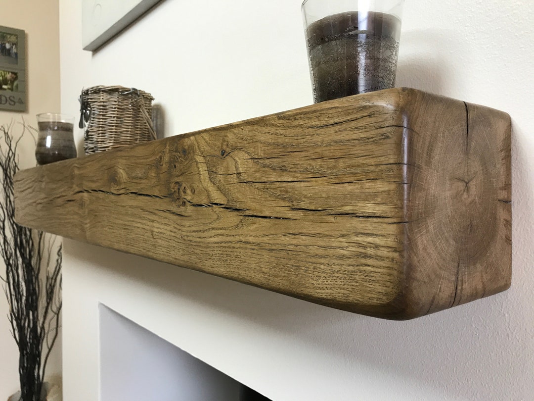 14cm X 14cm Solid Oak Mantel Beam Modern Fireplace Shelf Wooden ...