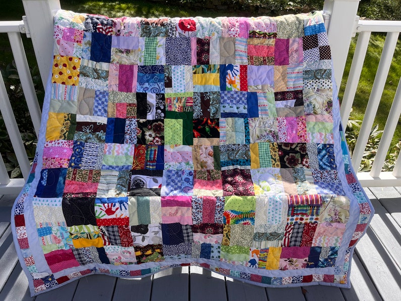 Colorful Handmade Scrappy I SPY Quilt for Baby or Lap Quilt for Adult ...