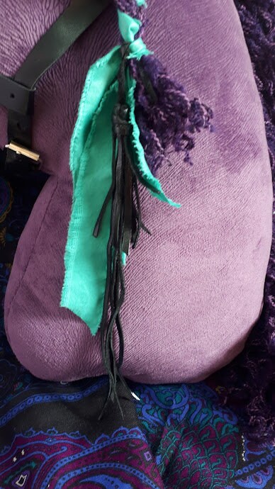 Purple Hobby Horse With Turquoise Eyes and a Curly Mane Made of Thick ...