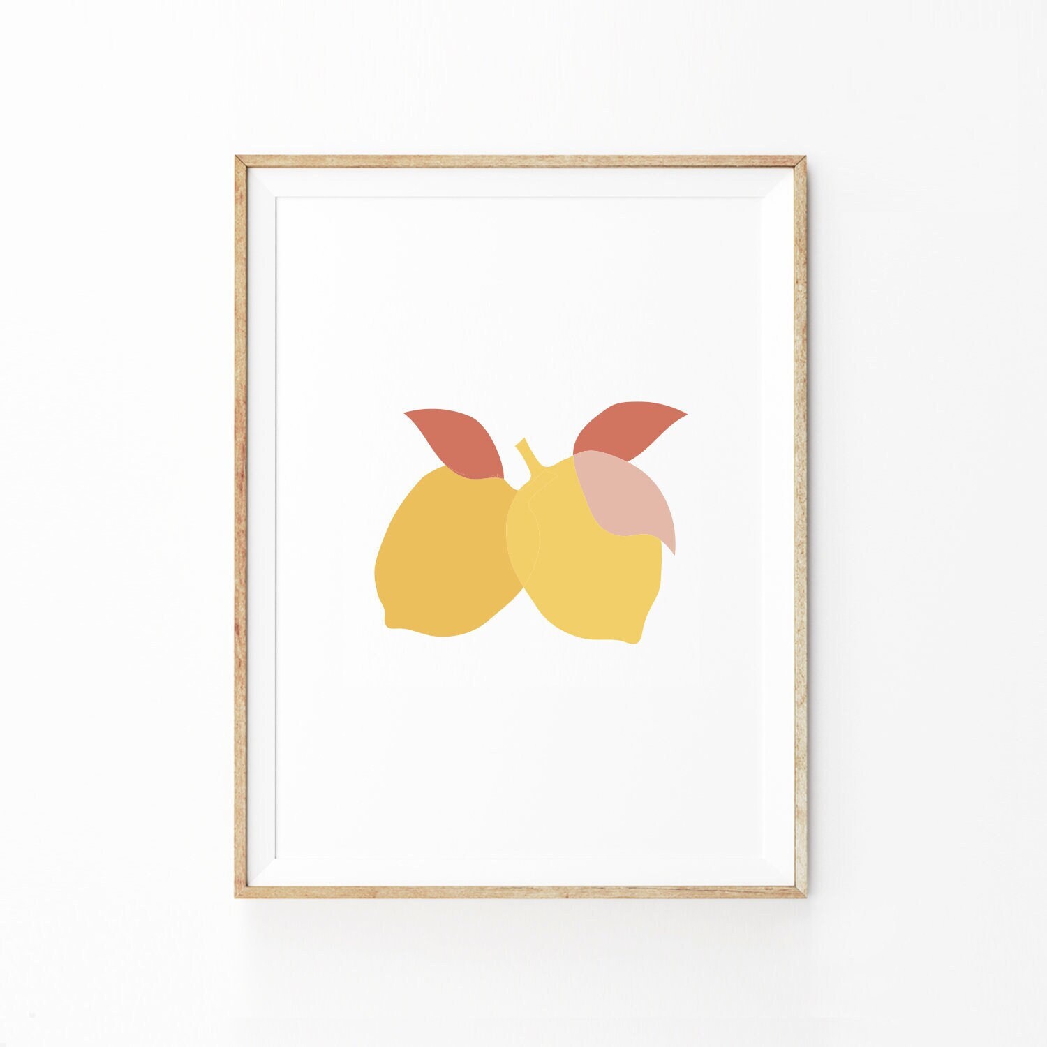 Printable Wall Art Minimalist Lemon Print, Abstract Lemon Print, Boho ...