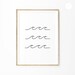 Waves Printable Wall Art, Black and White Printable Wall Art, Seaside ...
