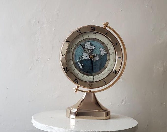 Vintage International World Clock Quartz Seiko Global Nautical Battery ...