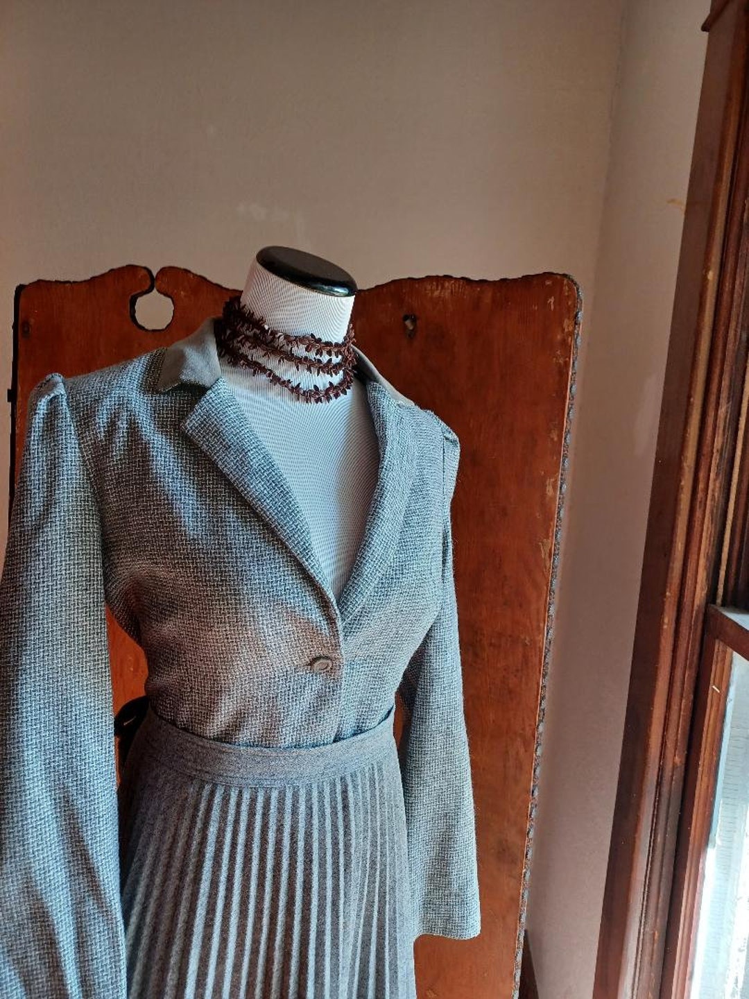 Vintage Riding Jacket Ladies Gray Tweed Light Academia Cottagecore ...