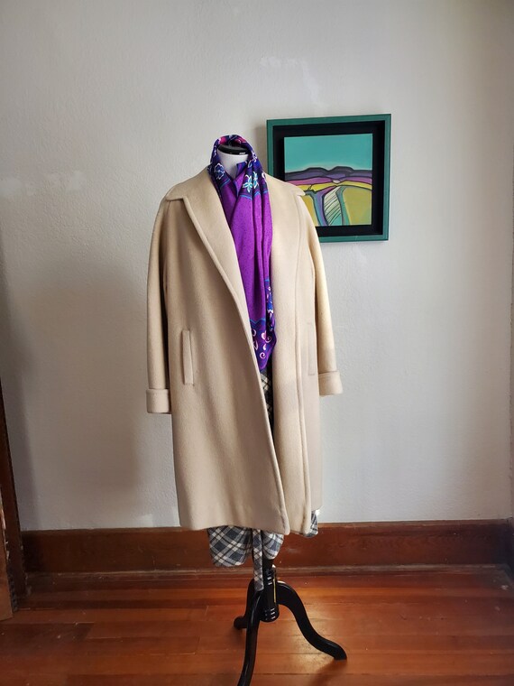 50s Ivory Overcoat / Fashionbilt Ladies Vintage drop … - Gem