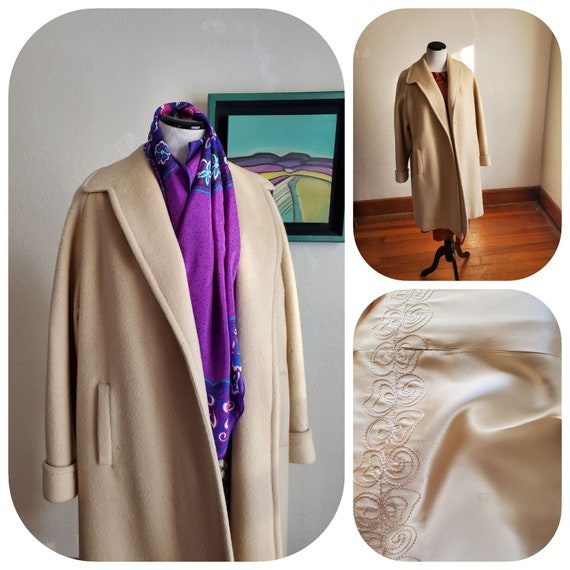 50s Ivory Overcoat / Fashionbilt Ladies Vintage drop … - Gem