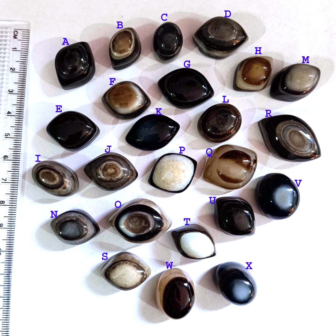 100% Natural Agate Eye Banded Gemstone Handmade Eyes Agate Eye's Unique ...