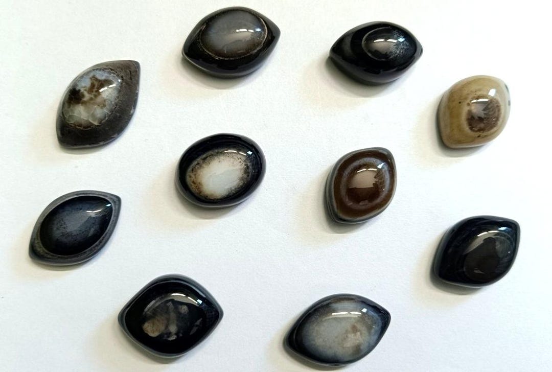 Natural Agate 100% Natural Agate Eye Banded Agate Eyes Cabochons ...