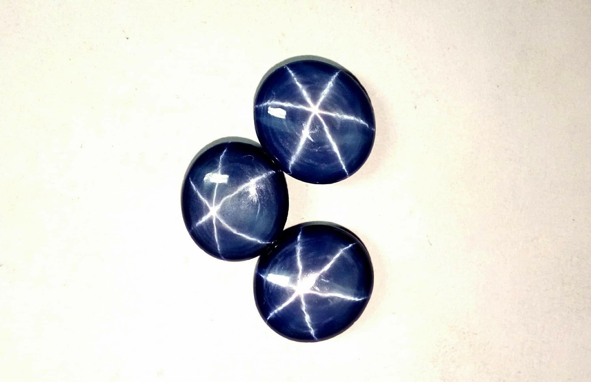 100% NATURAL GORGEOUS Blue Star Loose Gemstone Cabochons Lot of 3 ...