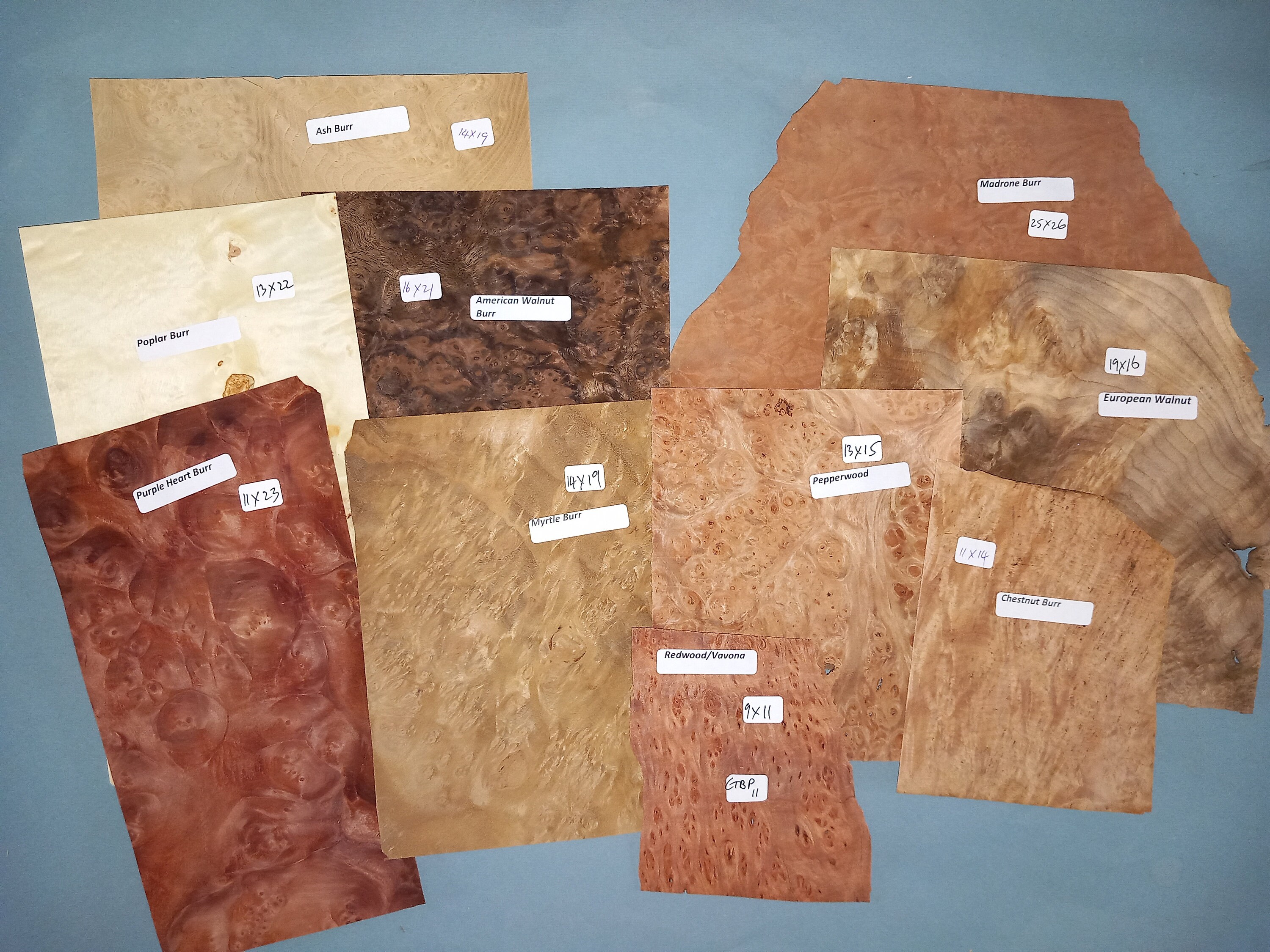 Mixed Burr Pack of Veneers ETBP11 - Etsy