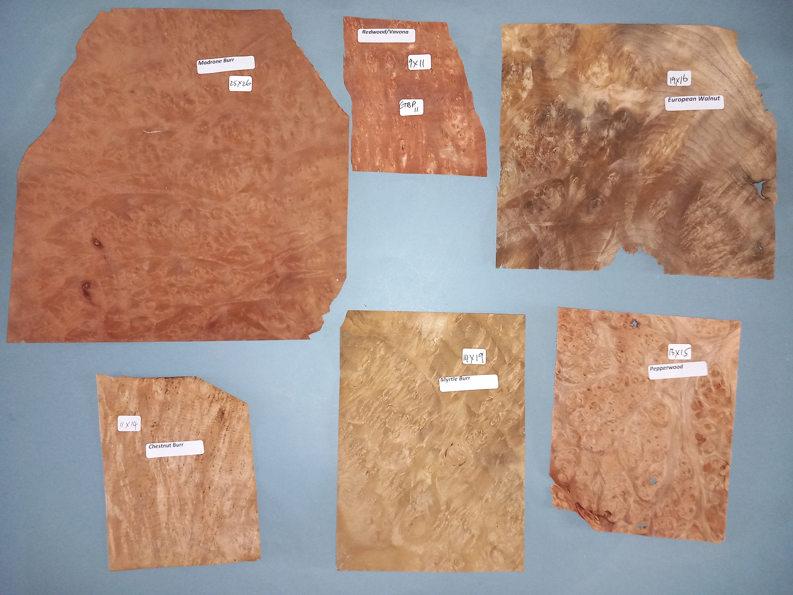 Mixed Burr Pack of Veneers ETBP11 - Etsy