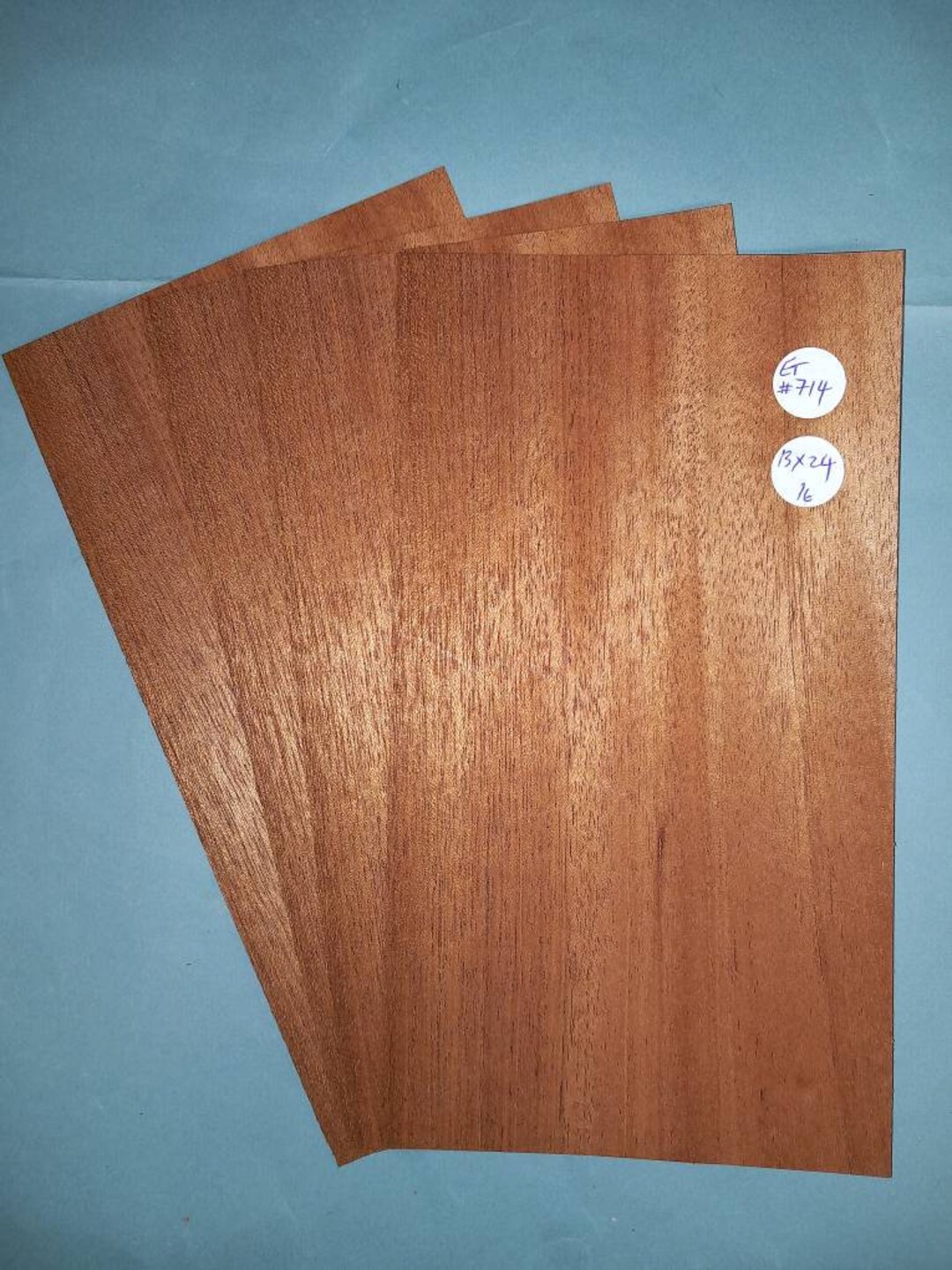 4 consecutive sheets of Brazilian Mahogany veneer 13x24cm (ET#714 ...