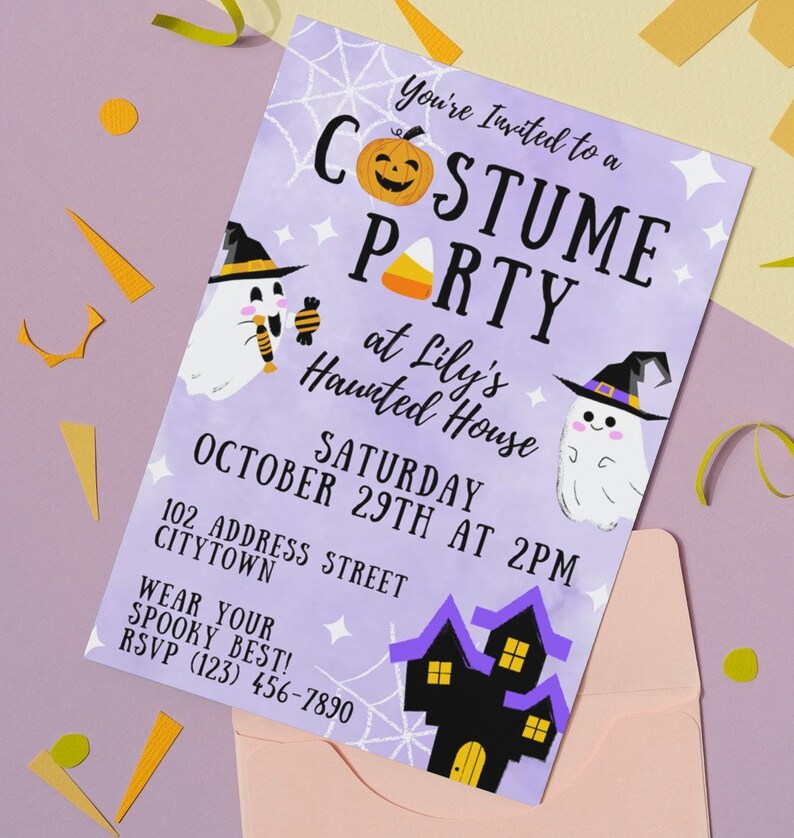Editable Halloween Costume Party Invitation Spooky Cute Halloween ...