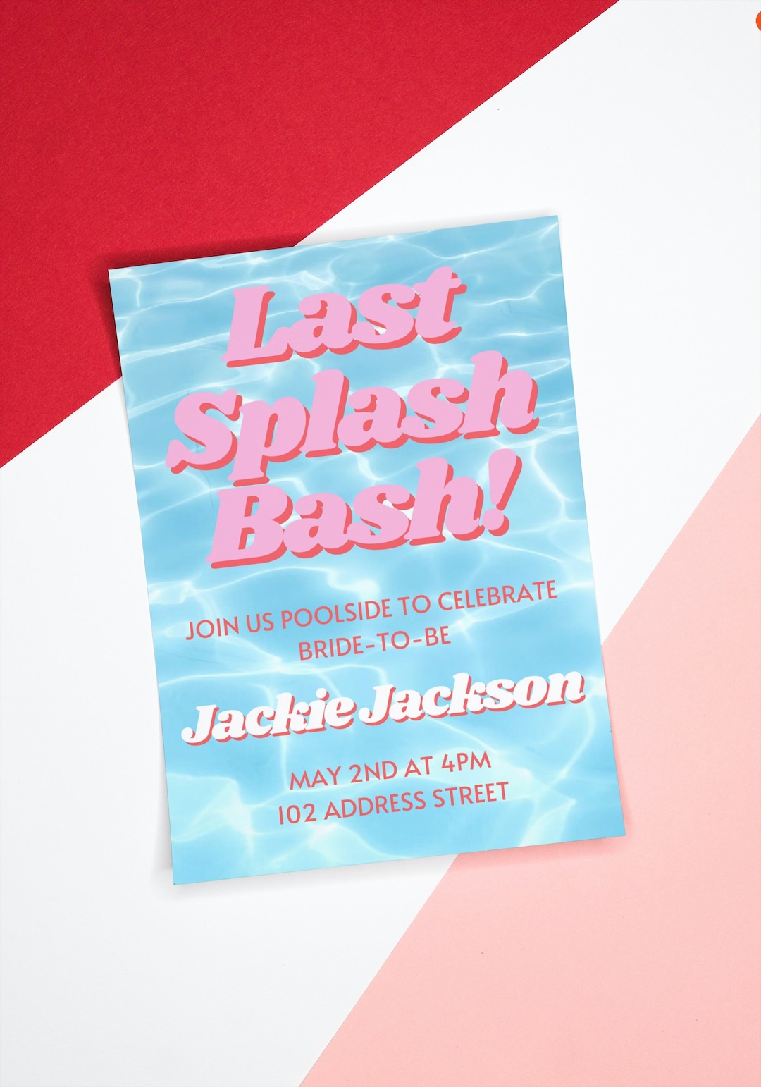 Last Splash Bachelorette Invitation and Itinerary Template, Tropic Like ...
