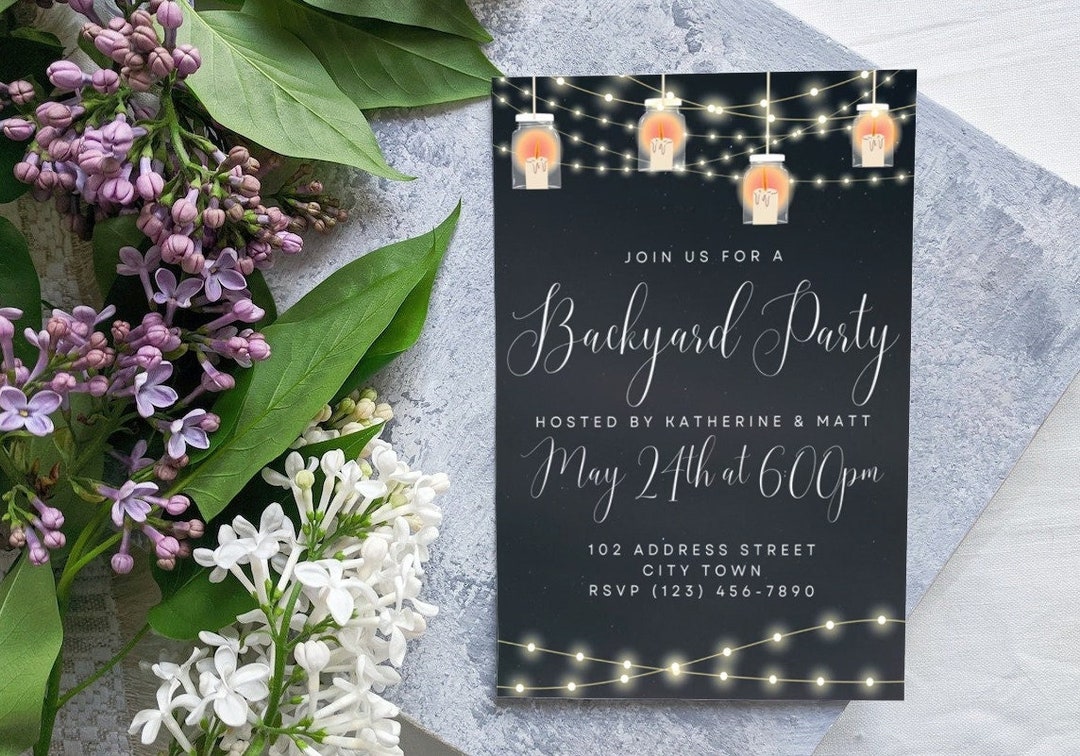 Backyard Birthday Invitation - Backyard Party Invitation Template ...