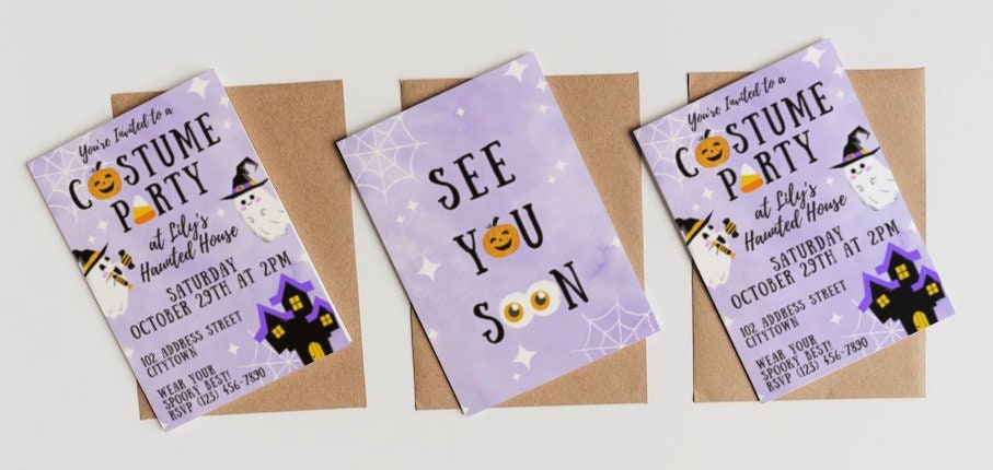 Editable Halloween Costume Party Invitation Spooky Cute Halloween ...