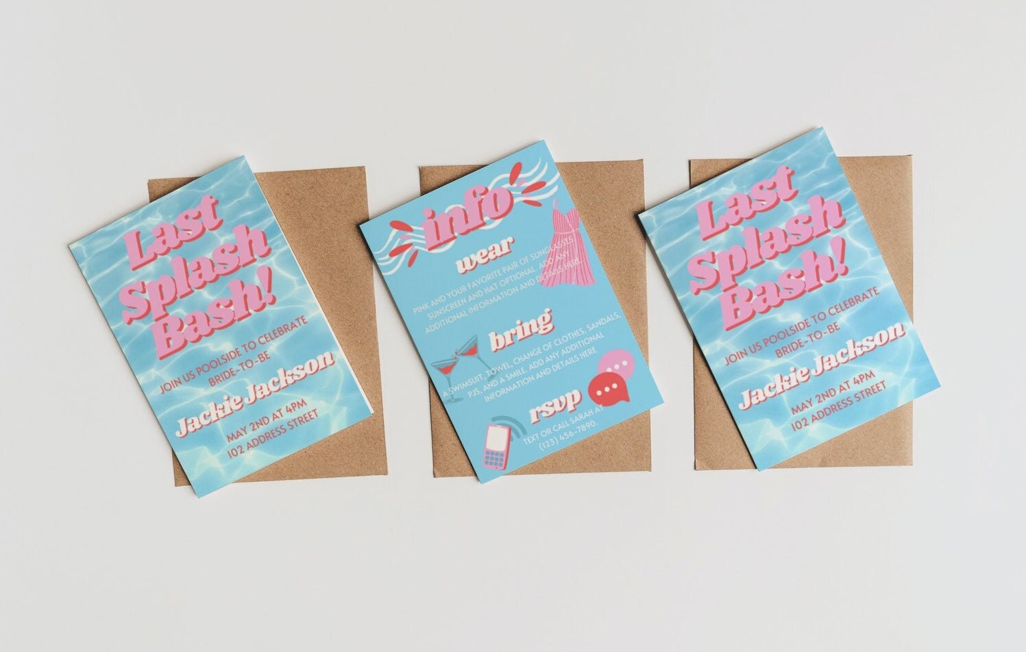 Last Splash Bachelorette Invitation and Itinerary Template, Tropic Like ...