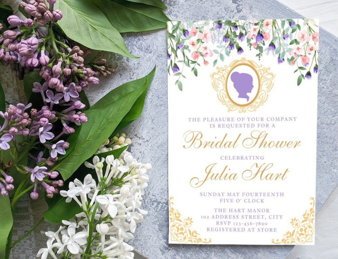Bridgerton Themed Bridal Shower Invitation Template, Victorian Bridal ...